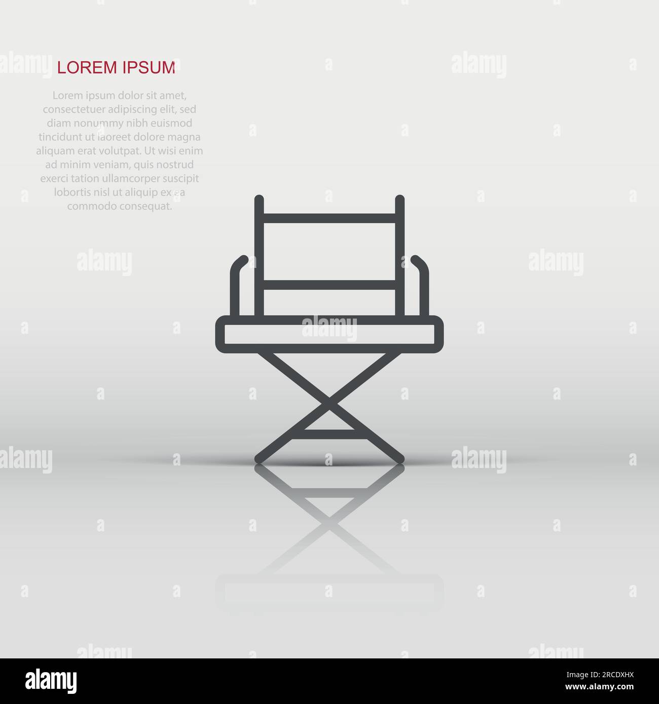 Director chair icon in flat style. Producer seat vector illustration on ...