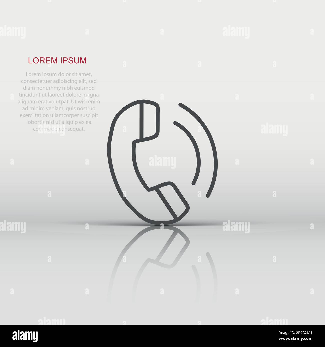 Phone icon in flat style. Telephone call vector illustration on white ...