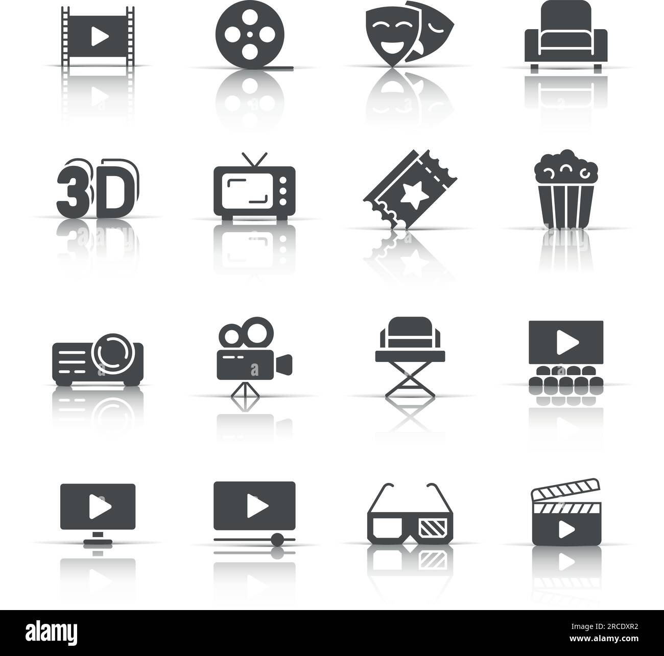 Cinema line icon in flat style. Entertainment set vector illustration ...