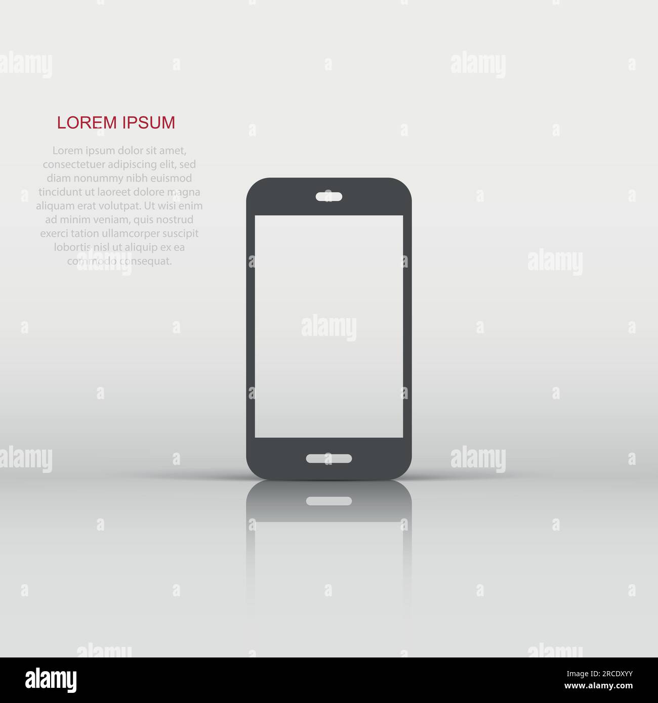 Smartphone blank screen icon in flat style. Mobile phone vector ...