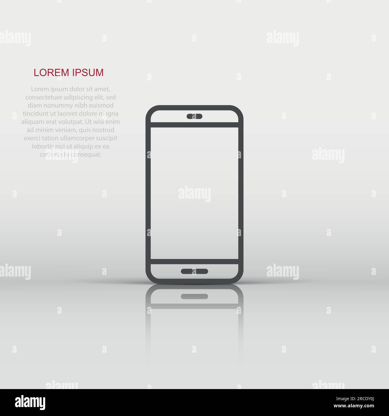 Smartphone blank screen icon in flat style. Mobile phone vector ...