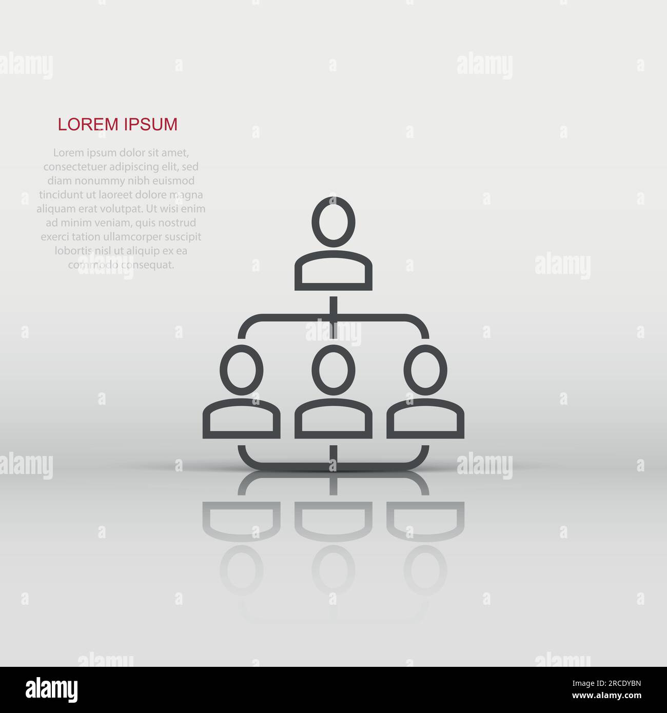Corporate organization chart with business people vector icon in flat ...