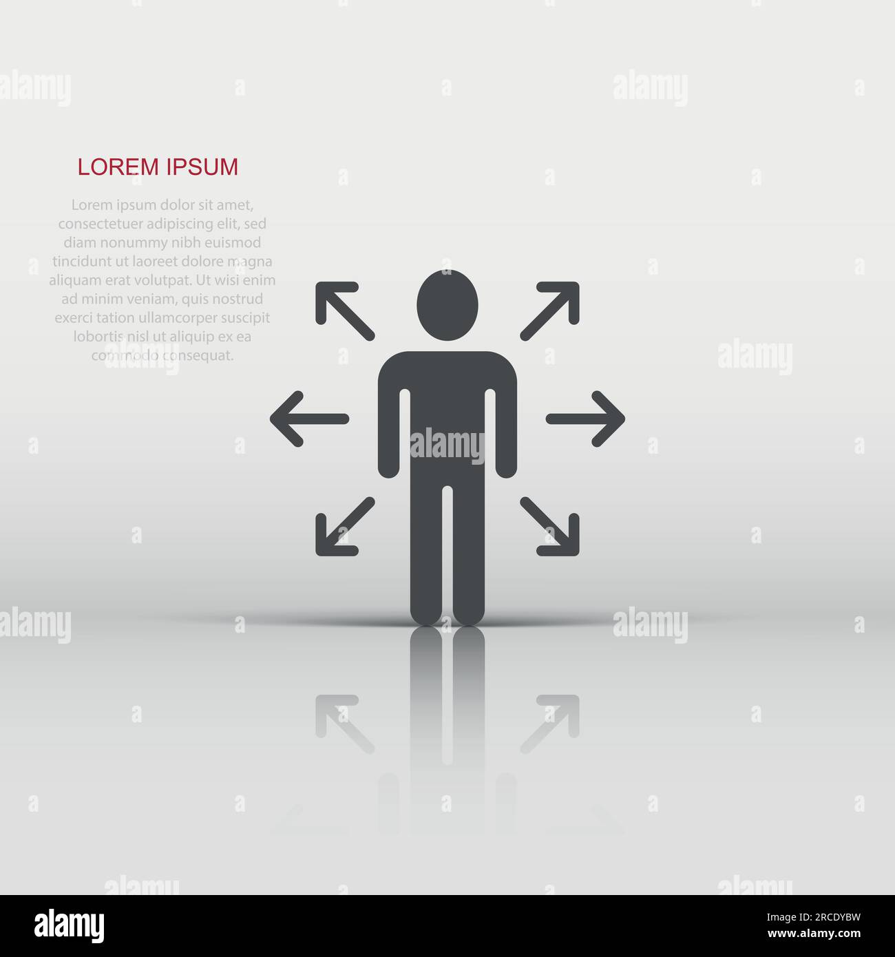 Mind awareness icon in flat style. Idea human vector illustration on ...