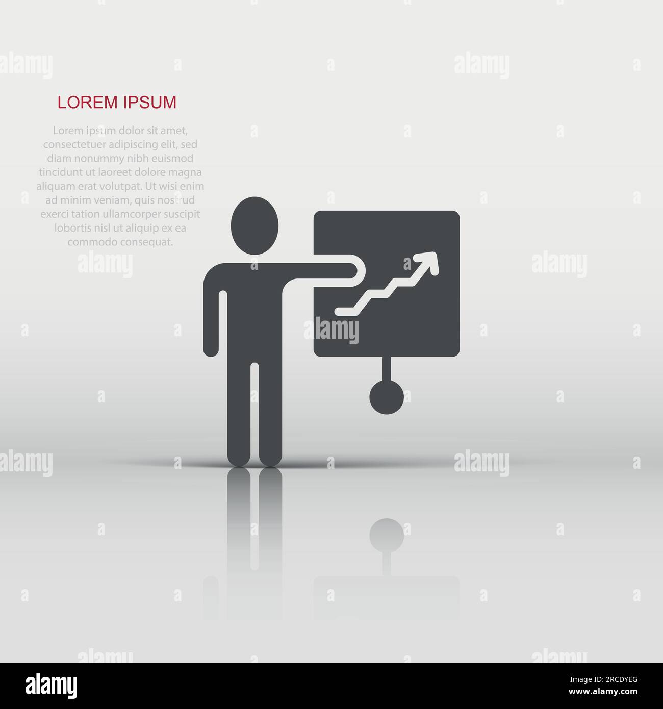 People with growth arrow icon in flat style. Work strategy vector ...