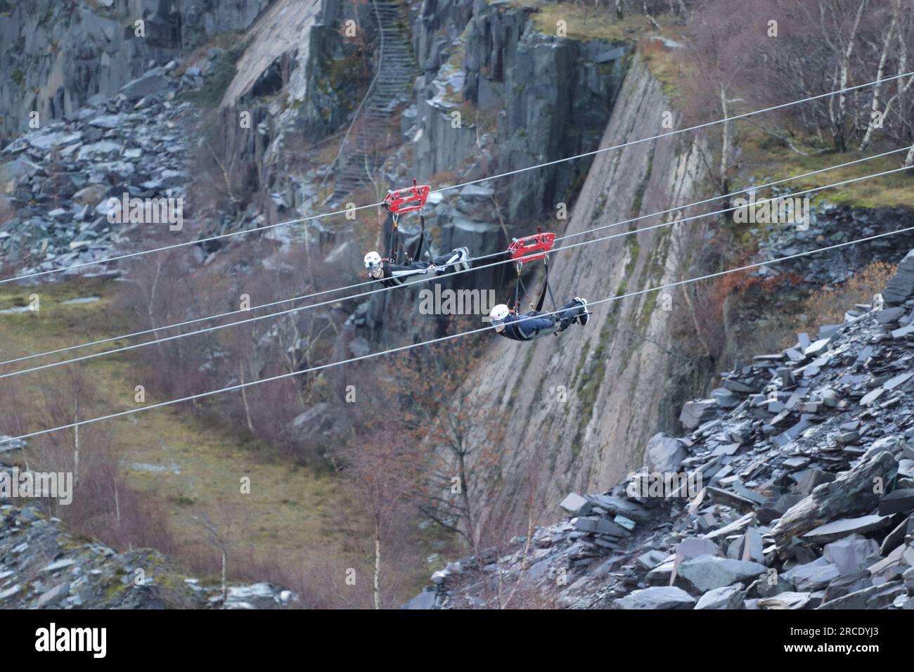 Penrhyn quarry zipline hi-res stock photography and images - Alamy