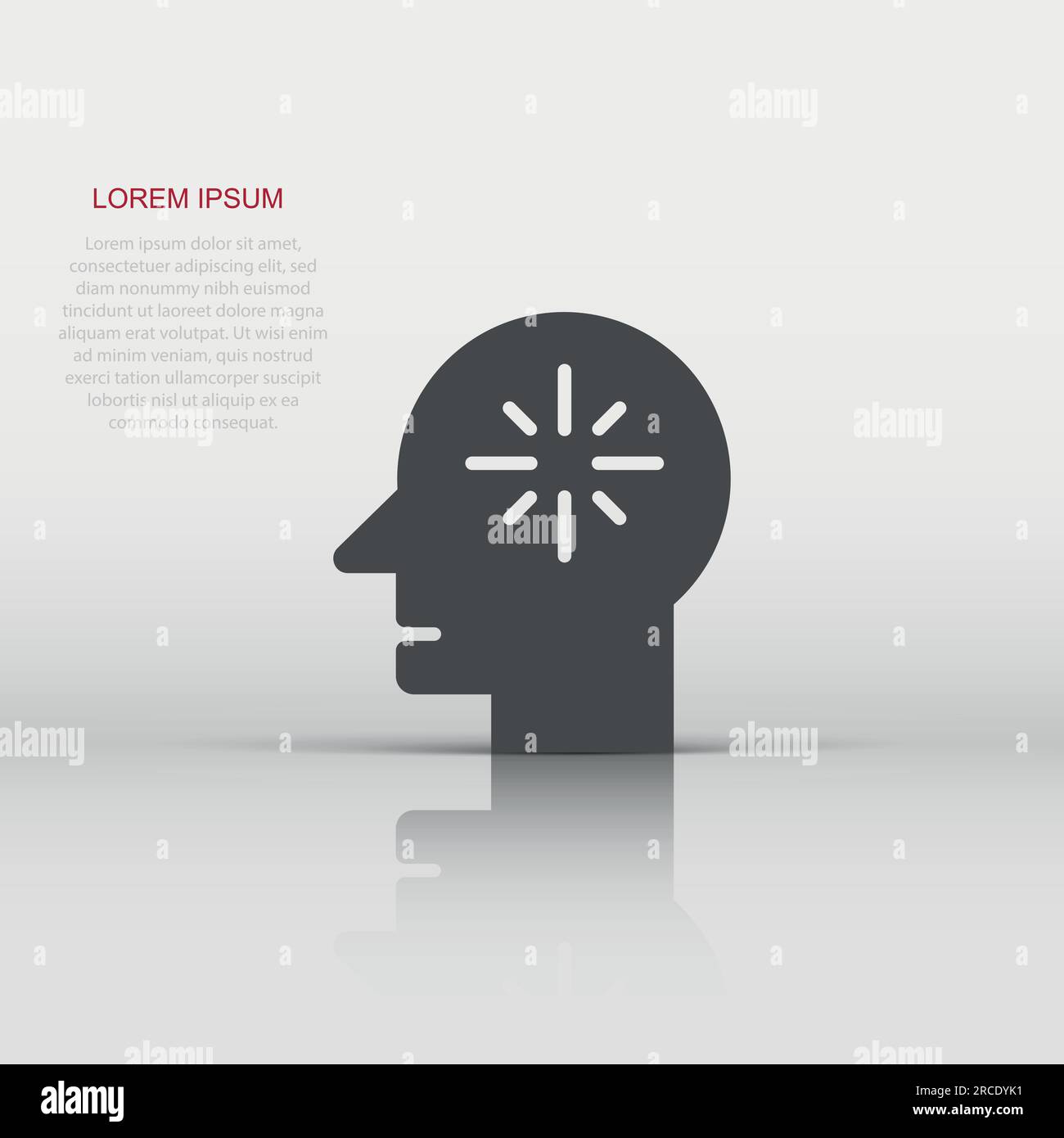 Mind awareness icon in flat style. Idea human vector illustration on ...