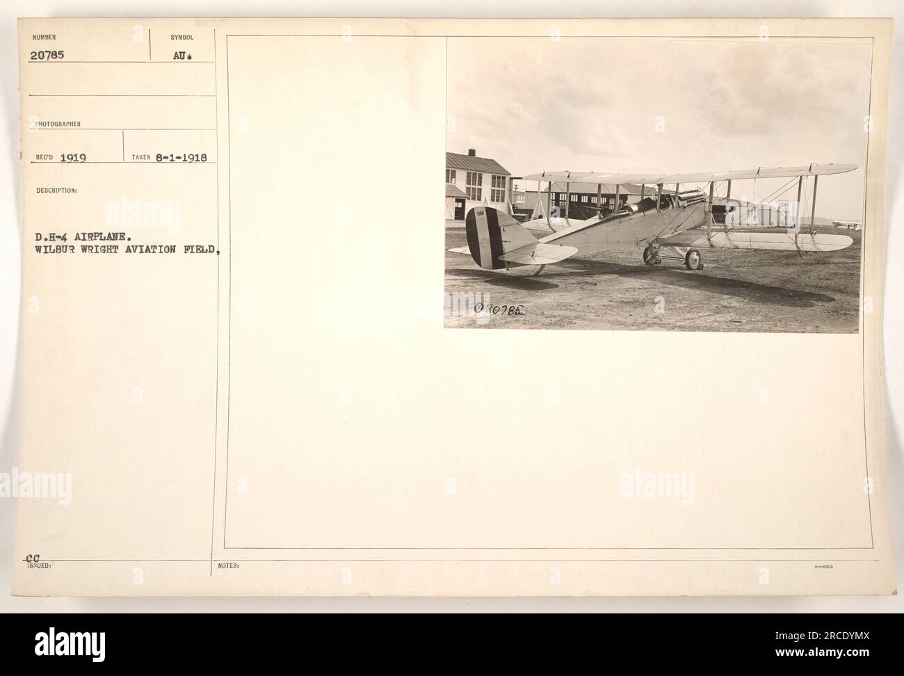 D.H-4 airplane at Wilbur Wright Aviation Field during World War One ...