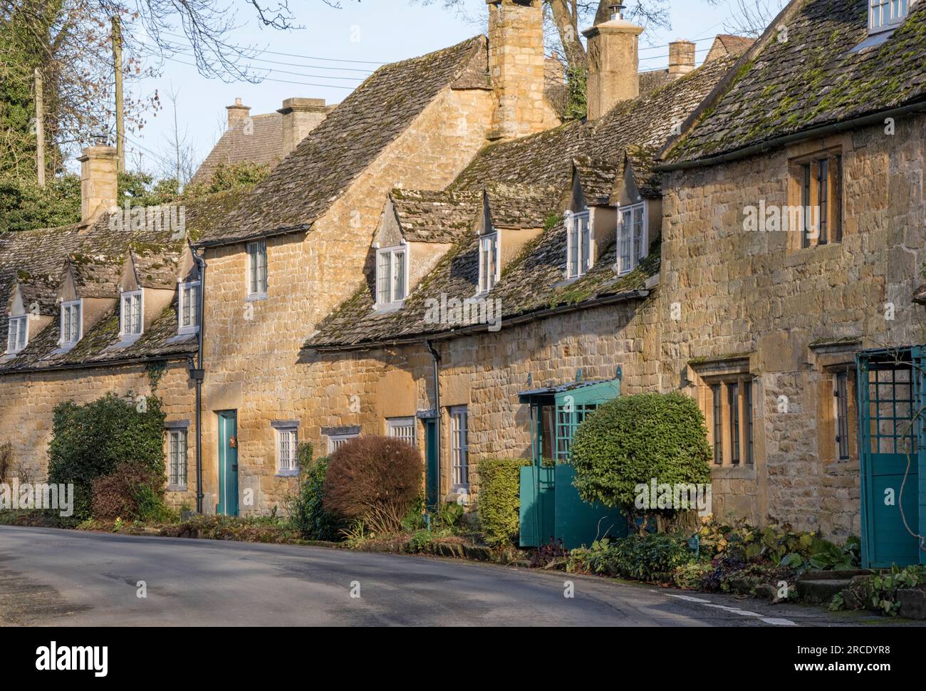 Snowshill village set with the Cotswold hills, Worcestershire, England ...