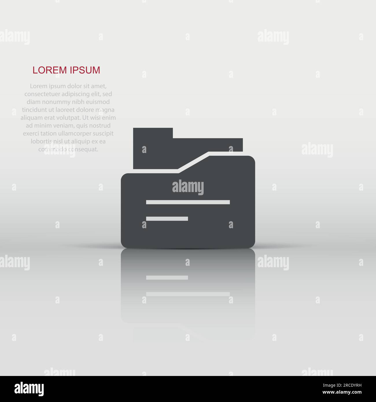 File folder icon in flat style. Documents archive vector illustration ...