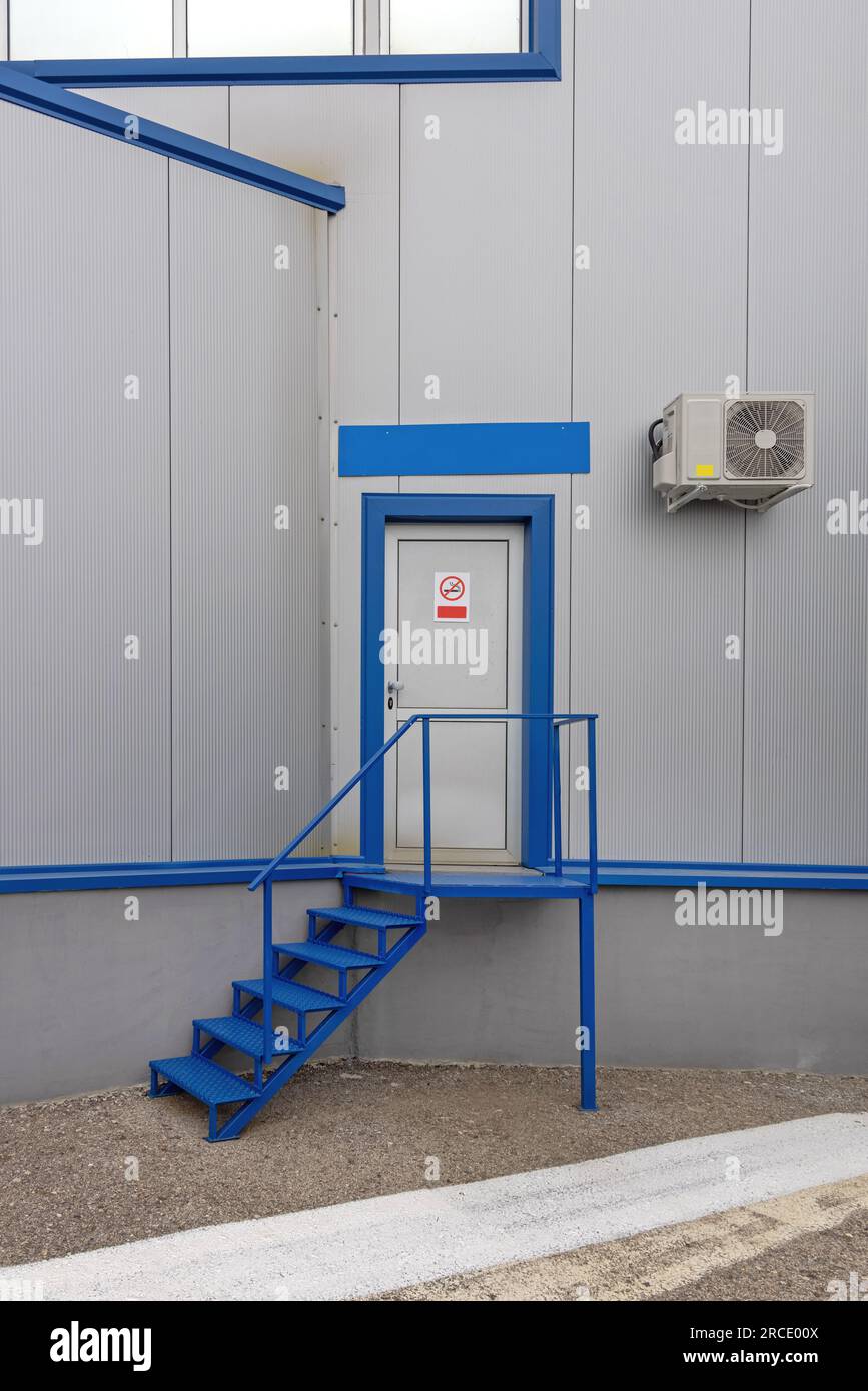 Stairs Entry Door for People to Distribution Warehouse Building Stock ...