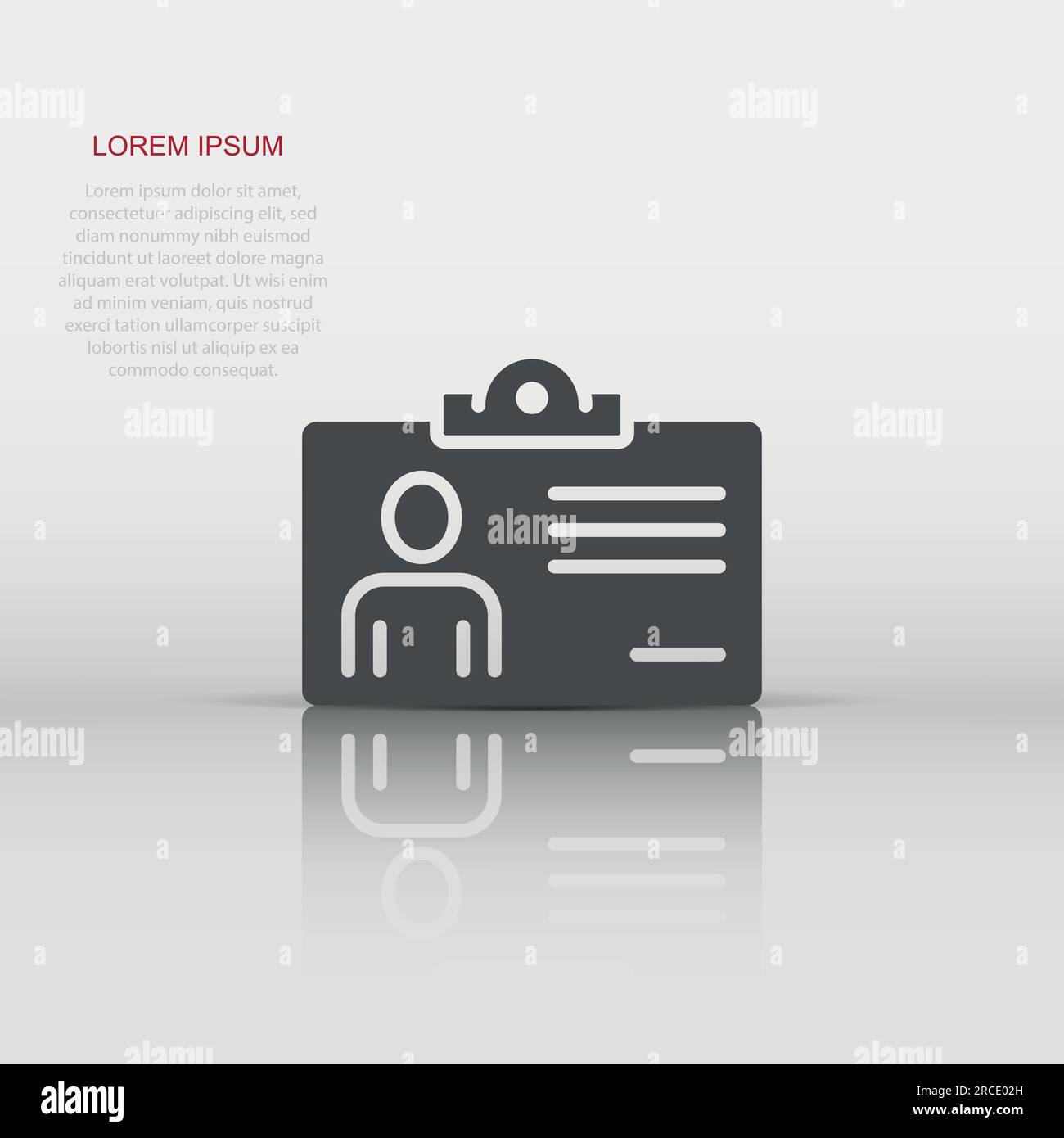 Id card icon in flat style. Identity tag vector illustration on white ...