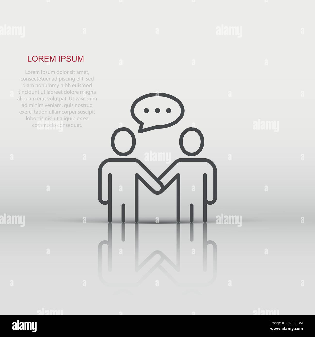 Greetings gesture icon in flat style. People handshake vector ...