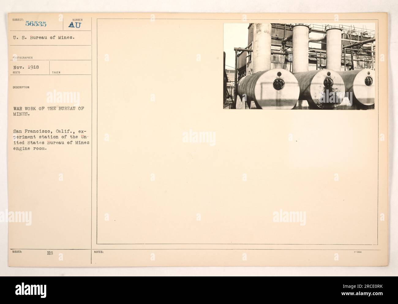 Engine room at the experiment station of the United States Bureau of ...