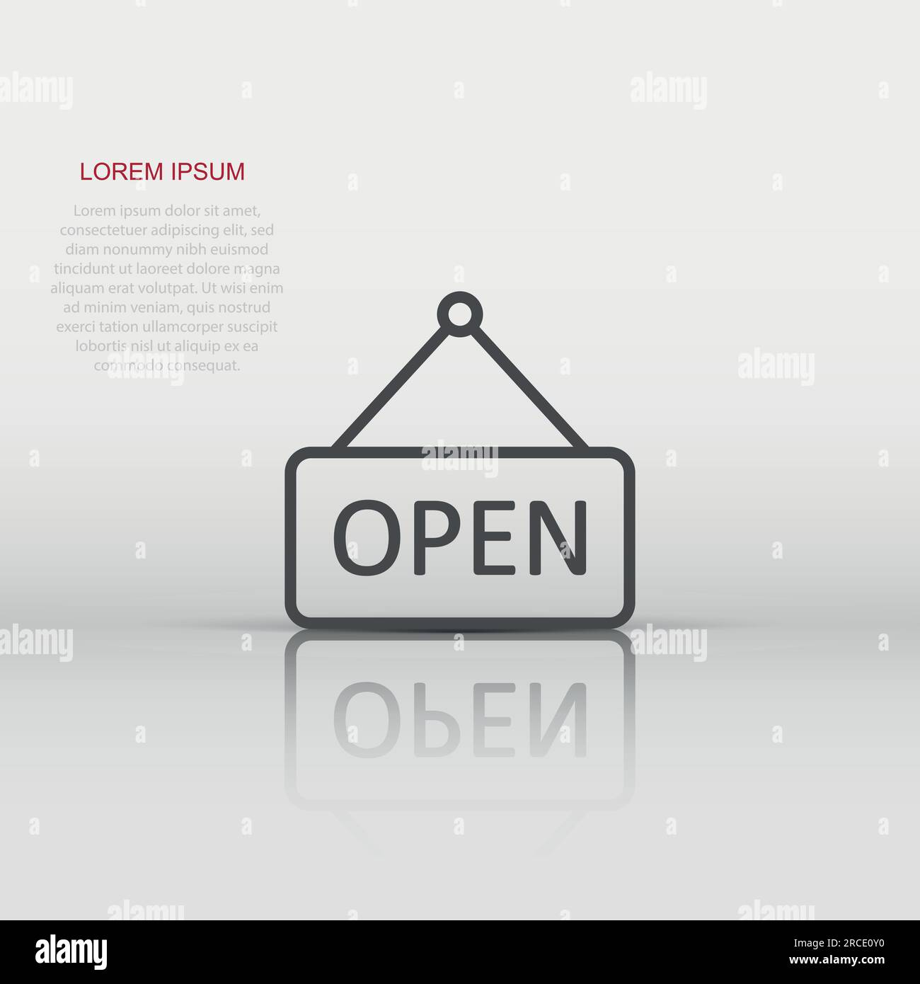 Open sign icon in flat style. Accessibility vector illustration on ...