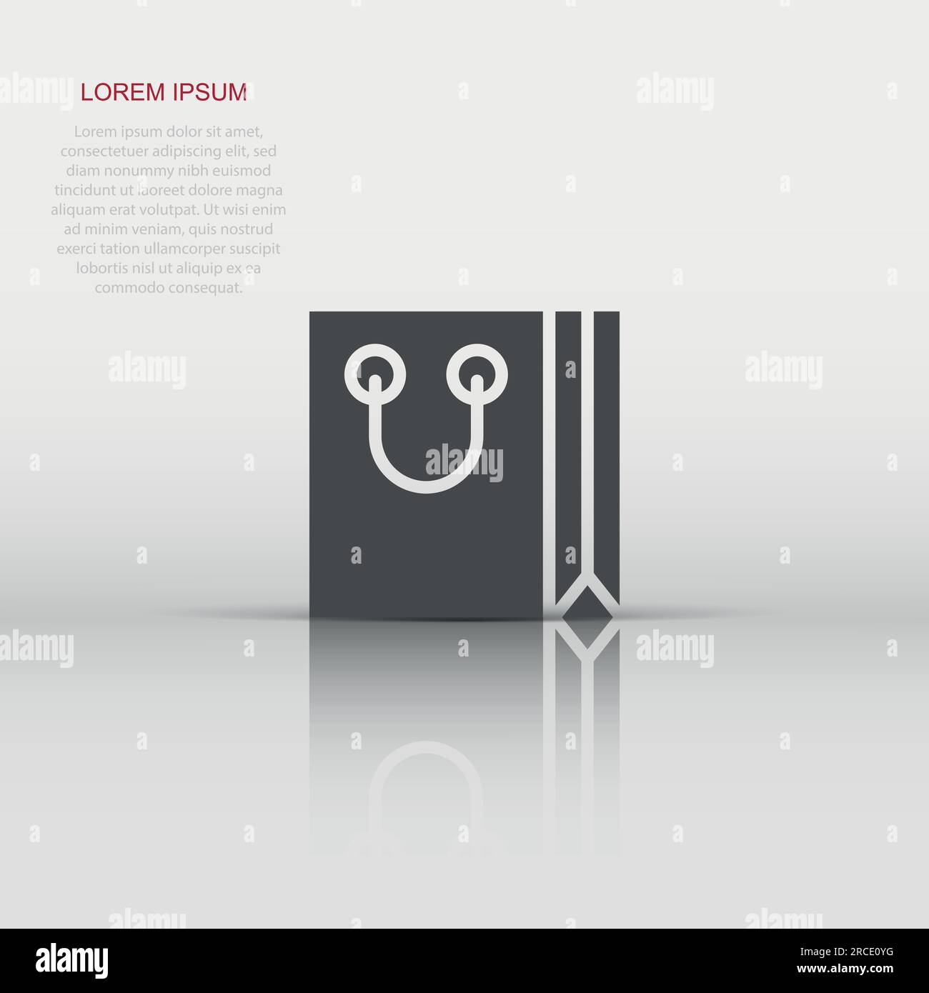 Shopping bag icon in flat style. Handbag sign vector illustration on ...