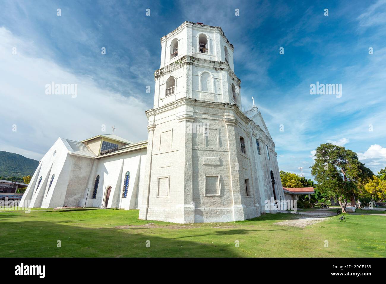 Exterior view of the holy Catholic edifis,showing it's prominent bell ...