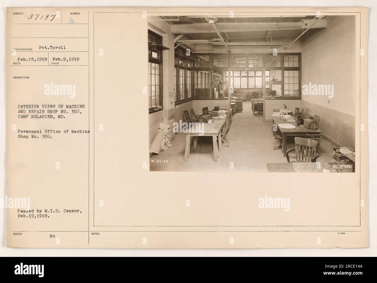 This photograph shows the interior of Machine and Repair Shop No. 305 ...