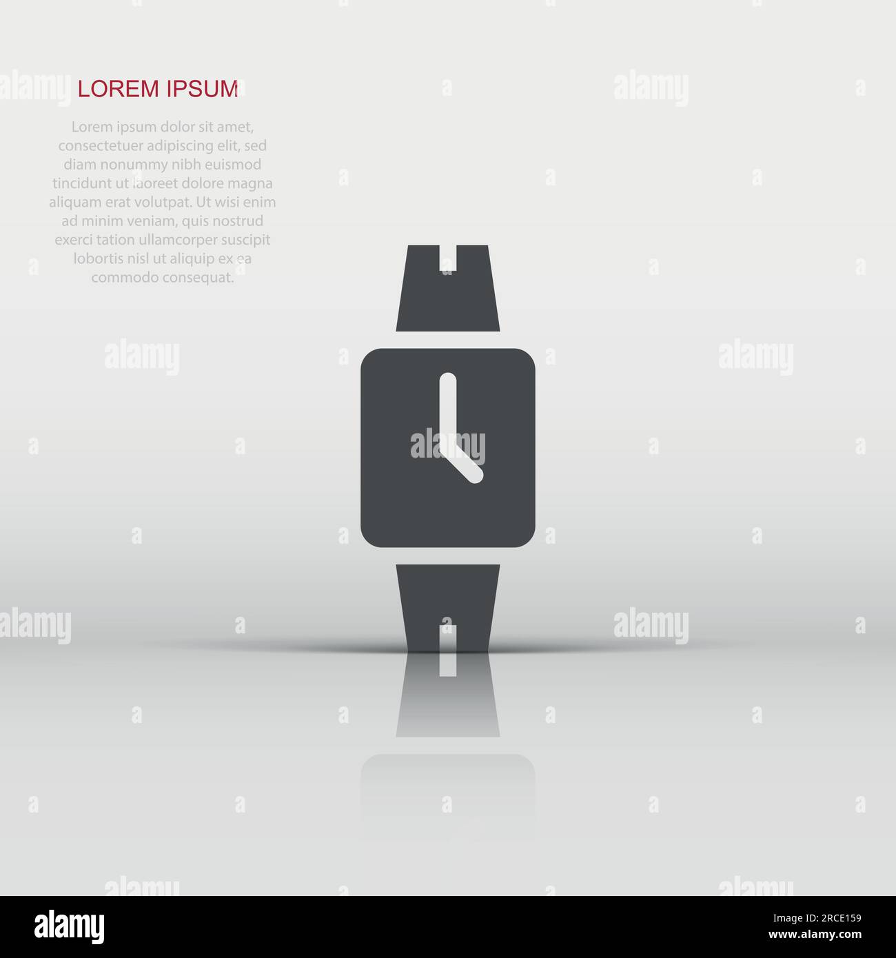 Wrist watch icon in flat style. Hand clock vector illustration on white ...