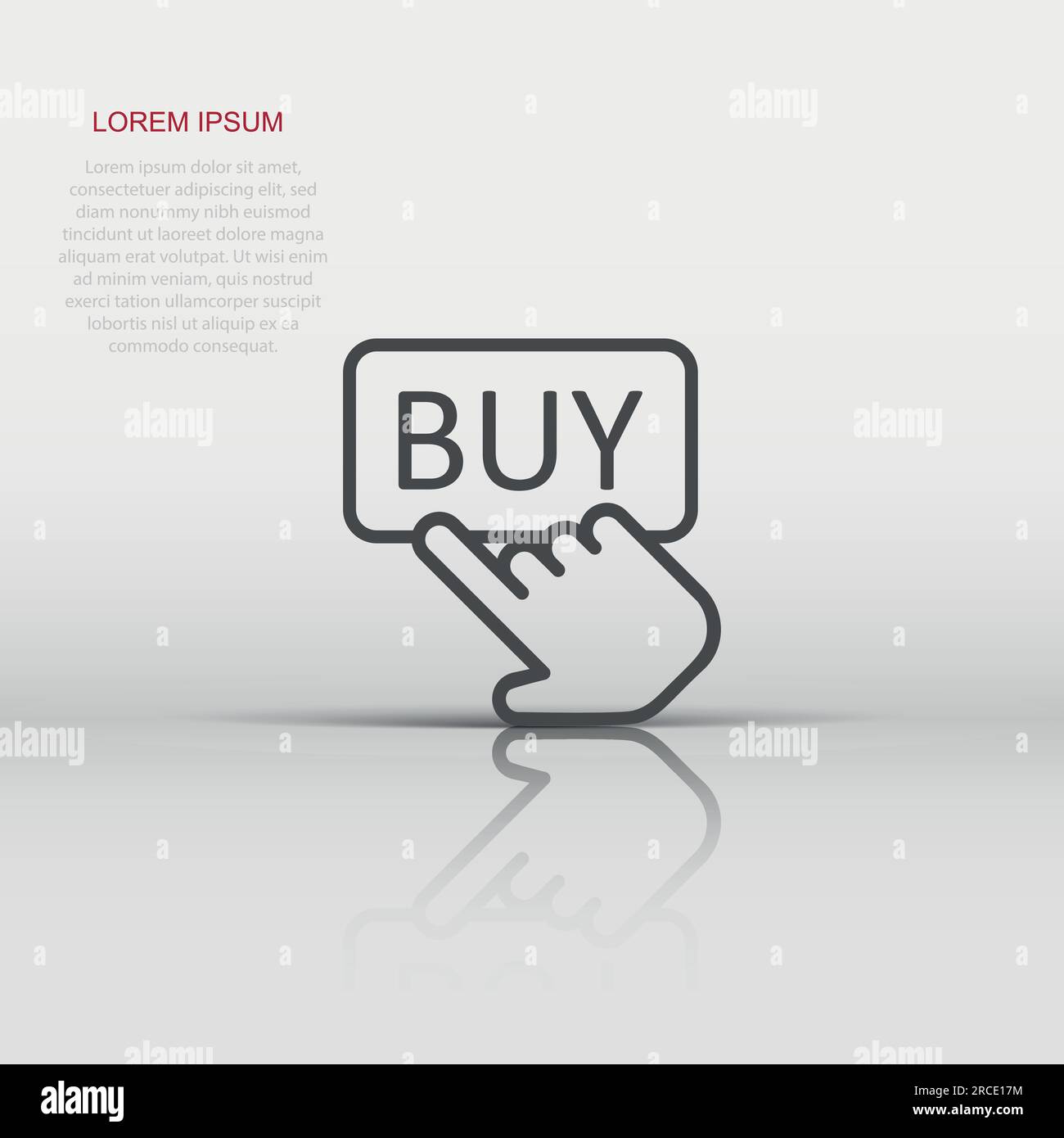 Buy shop icon in flat style. Finger cursor vector illustration on ...