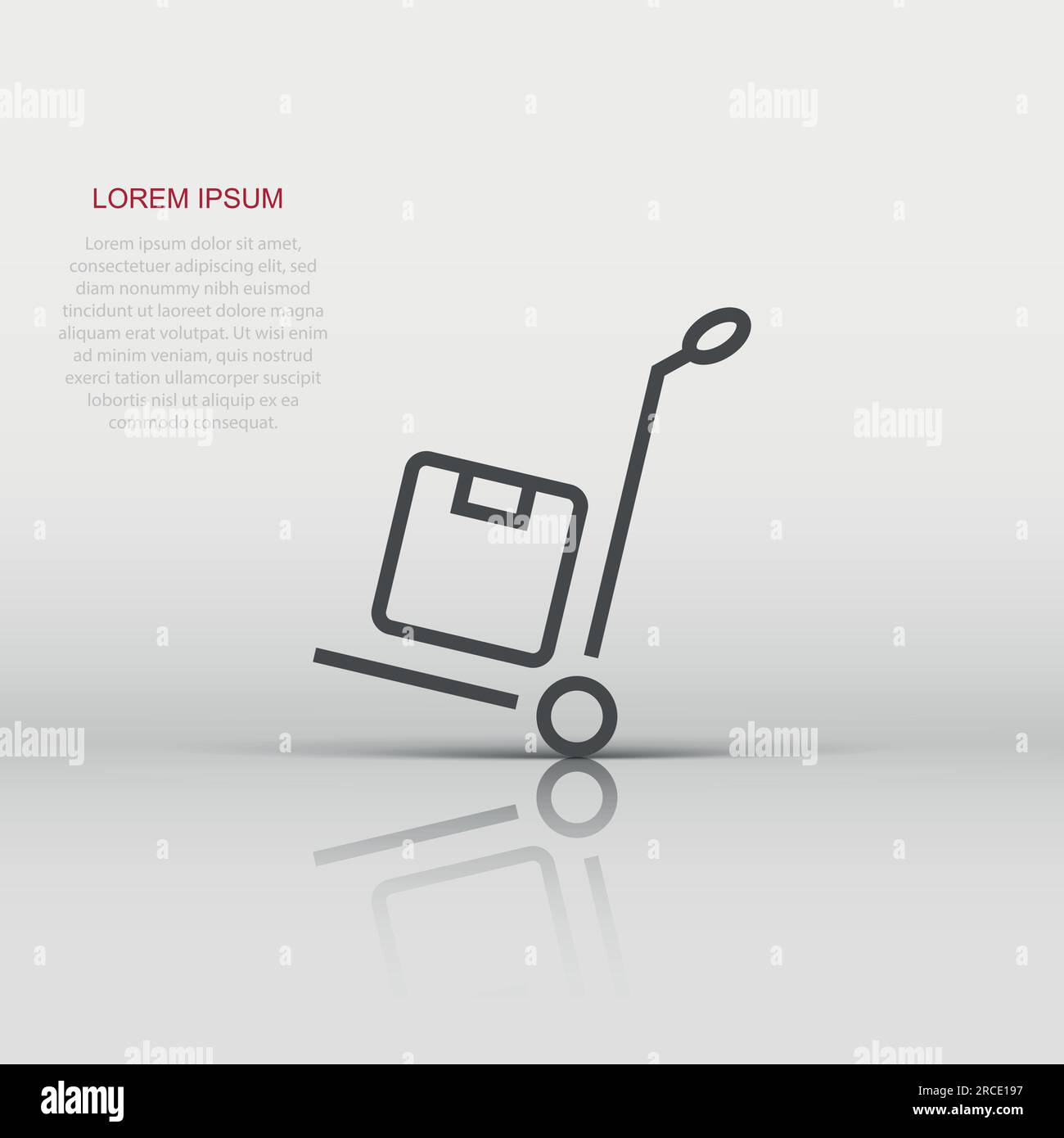 Cargo trolley icon in flat style. Delivery box vector illustration on ...