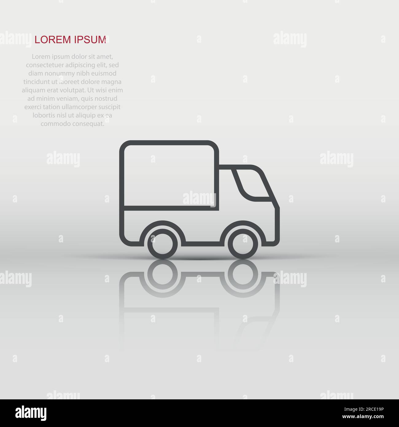 Delivery truck icon in flat style. Van vector illustration on white ...