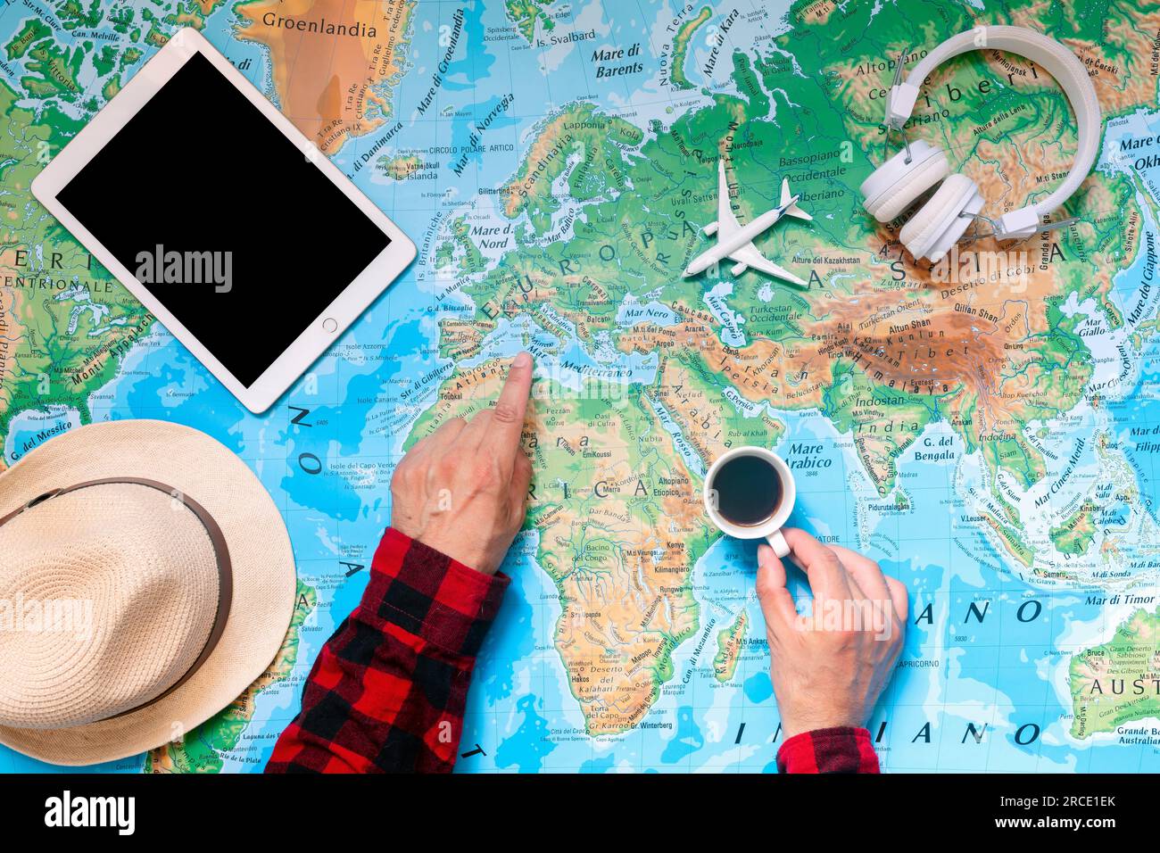 Travel planning concept on the map Stock Photo - Alamy