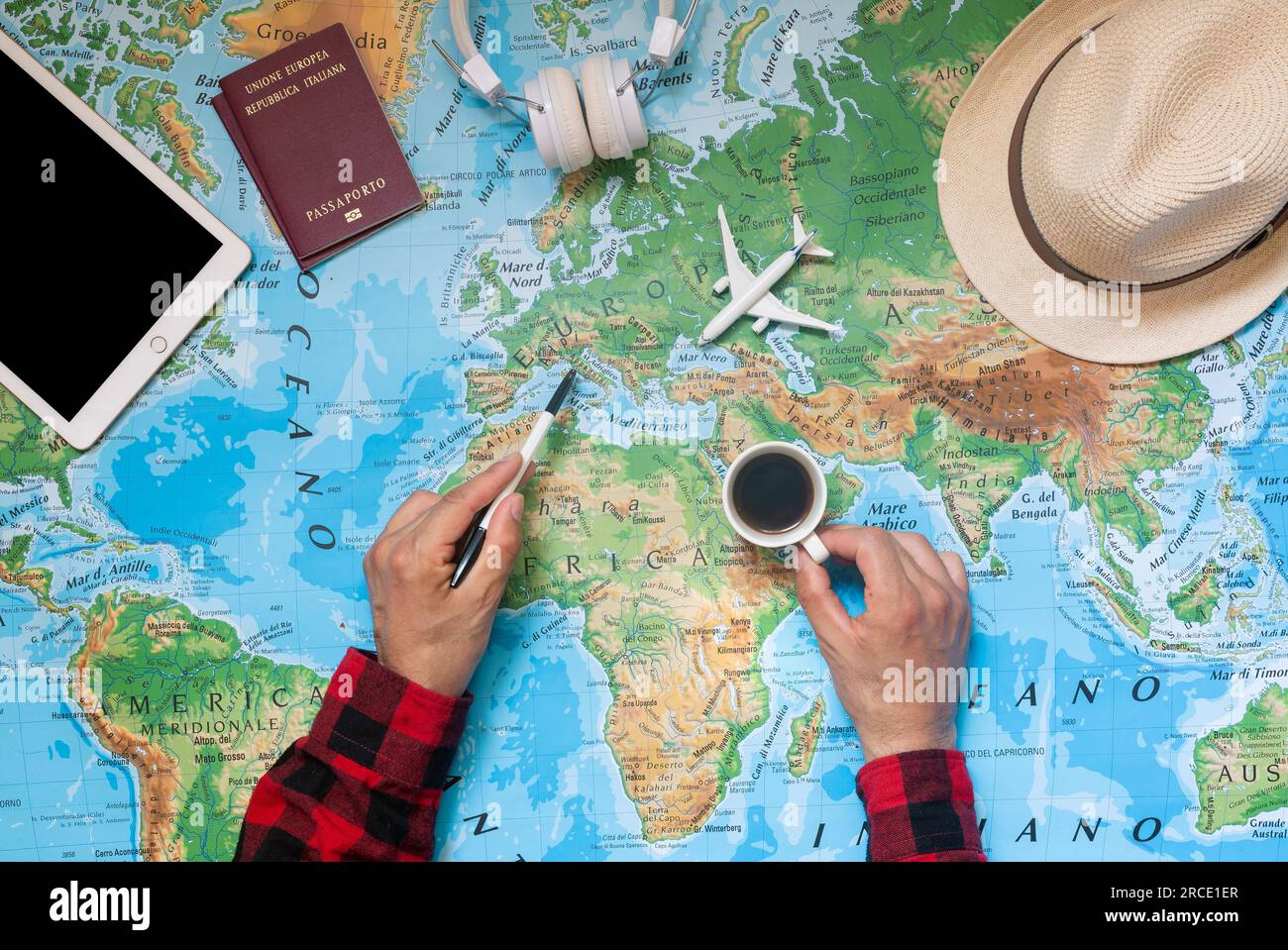 Travel planning concept on the map Stock Photo - Alamy
