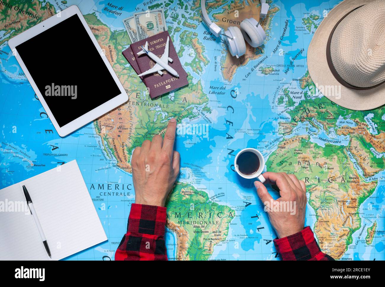 Travel planning concept on the map Stock Photo - Alamy