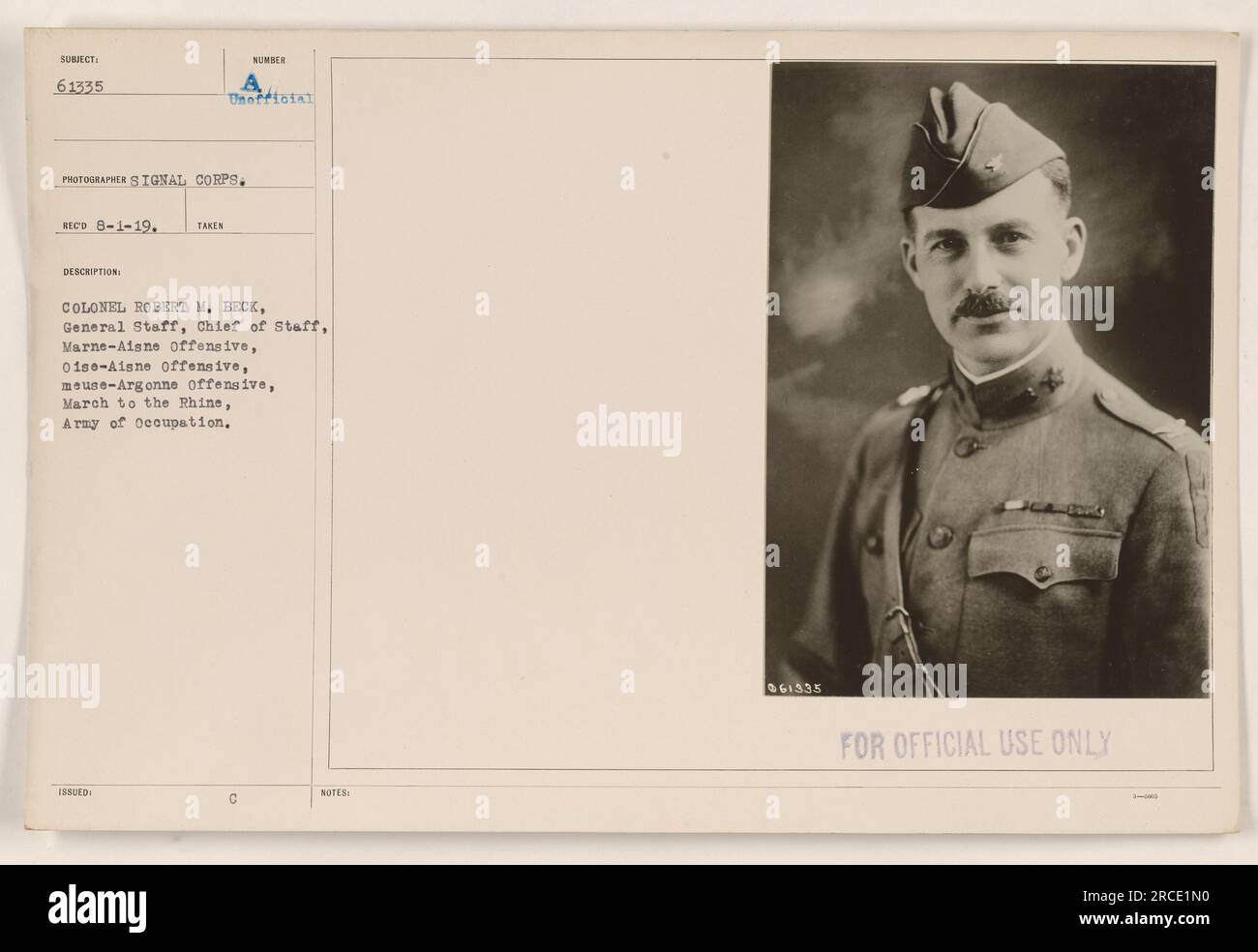 Colonel robert m beck hi-res stock photography and images - Alamy