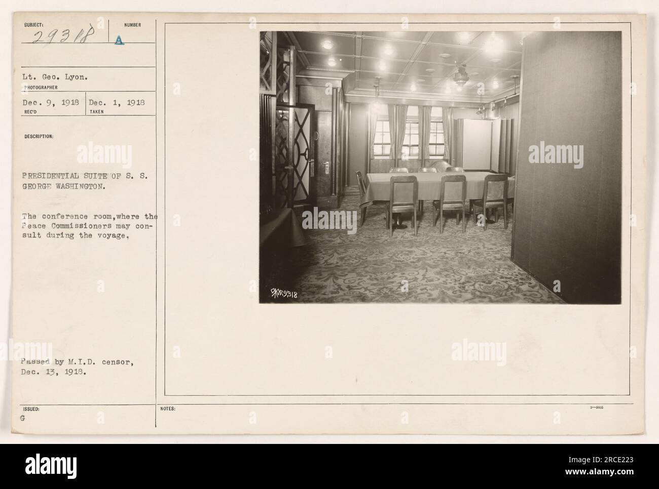 "The conference room of the S.S. George Washington, used by Lt. Geo ...