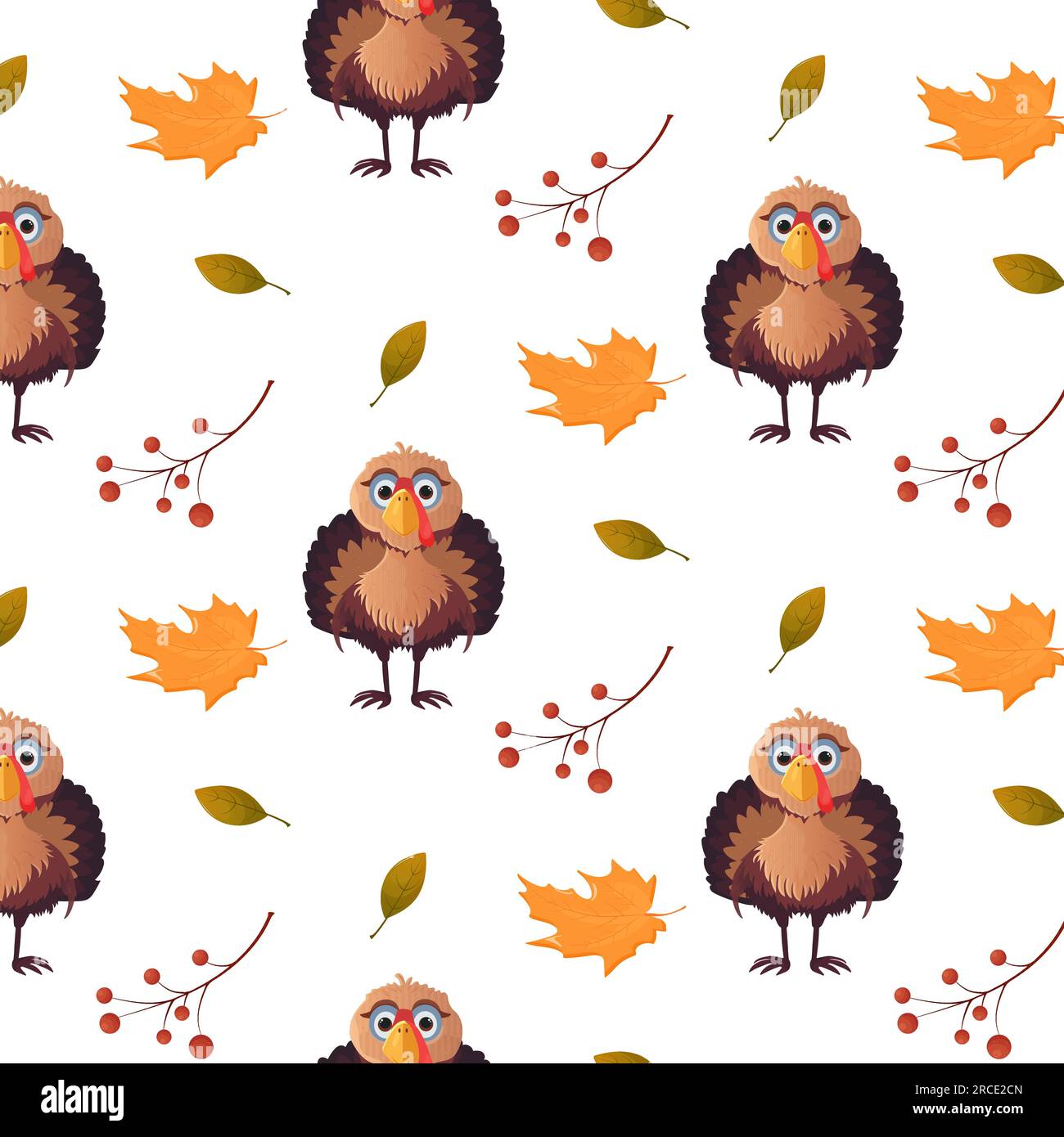 Seamless thanksgiving pattern thanksgiving turkey pumpkin and leaves ...