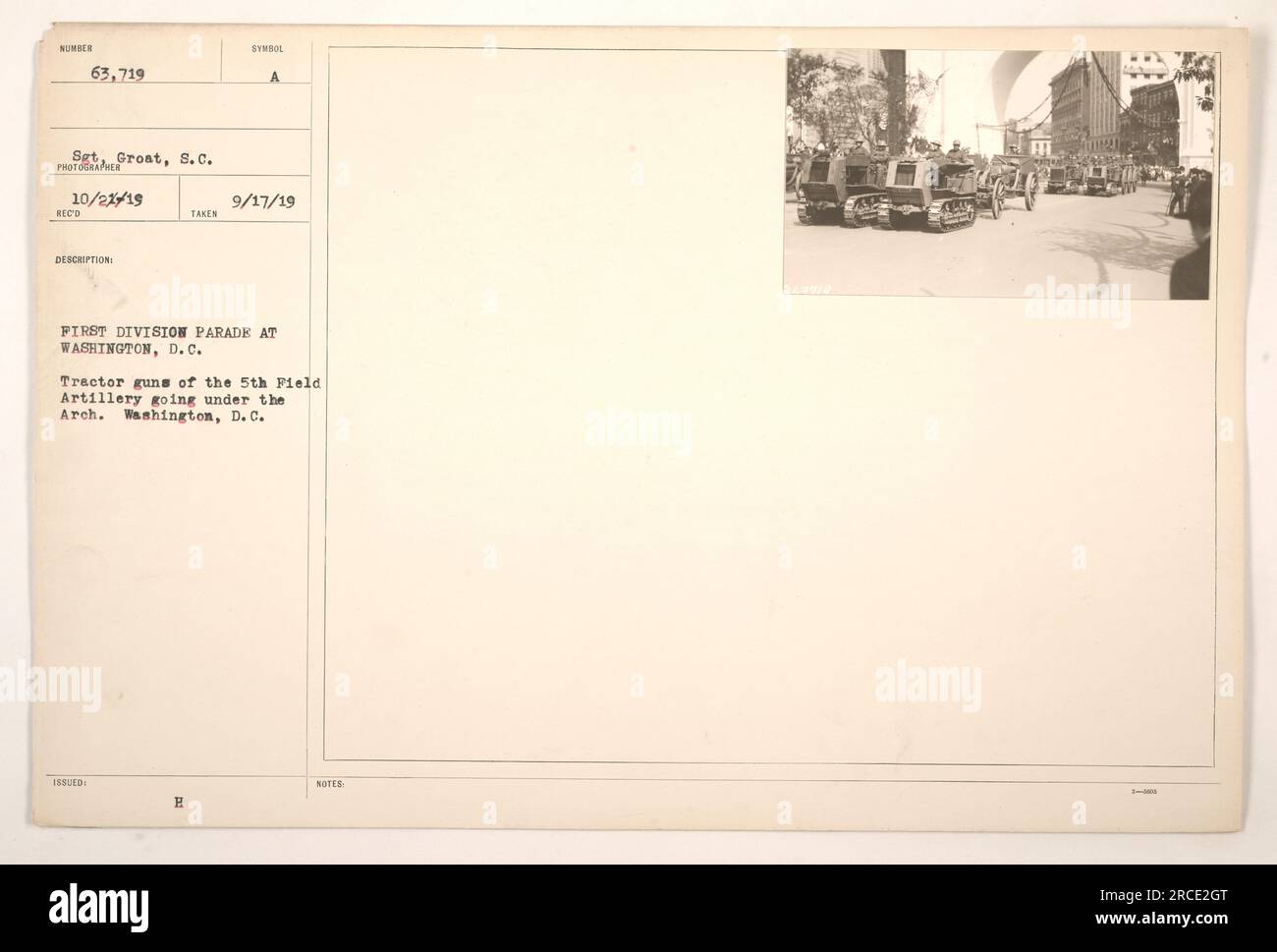 The image showcases the First Division Parade in Washington, D.C ...