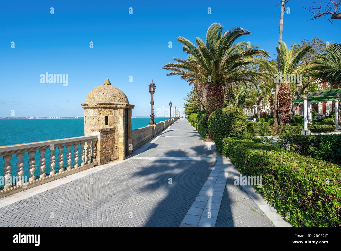 Paseo Santa Barbara at Genoese park (Parque Genoves) - Cadiz, Andalusia ...