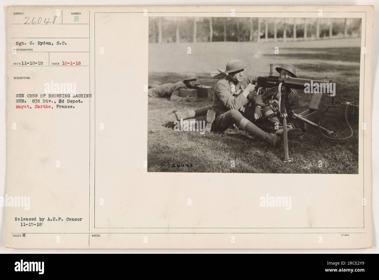 Sgt. G. Ryden is seen here with his Browning machine gun crew from the ...