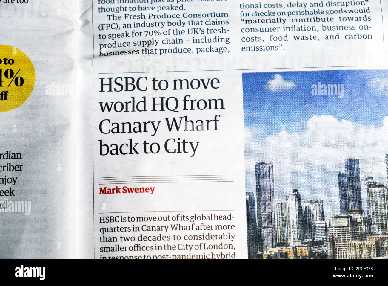 'HSBC to move world HQ from Canary Wharf back to City' of London ...