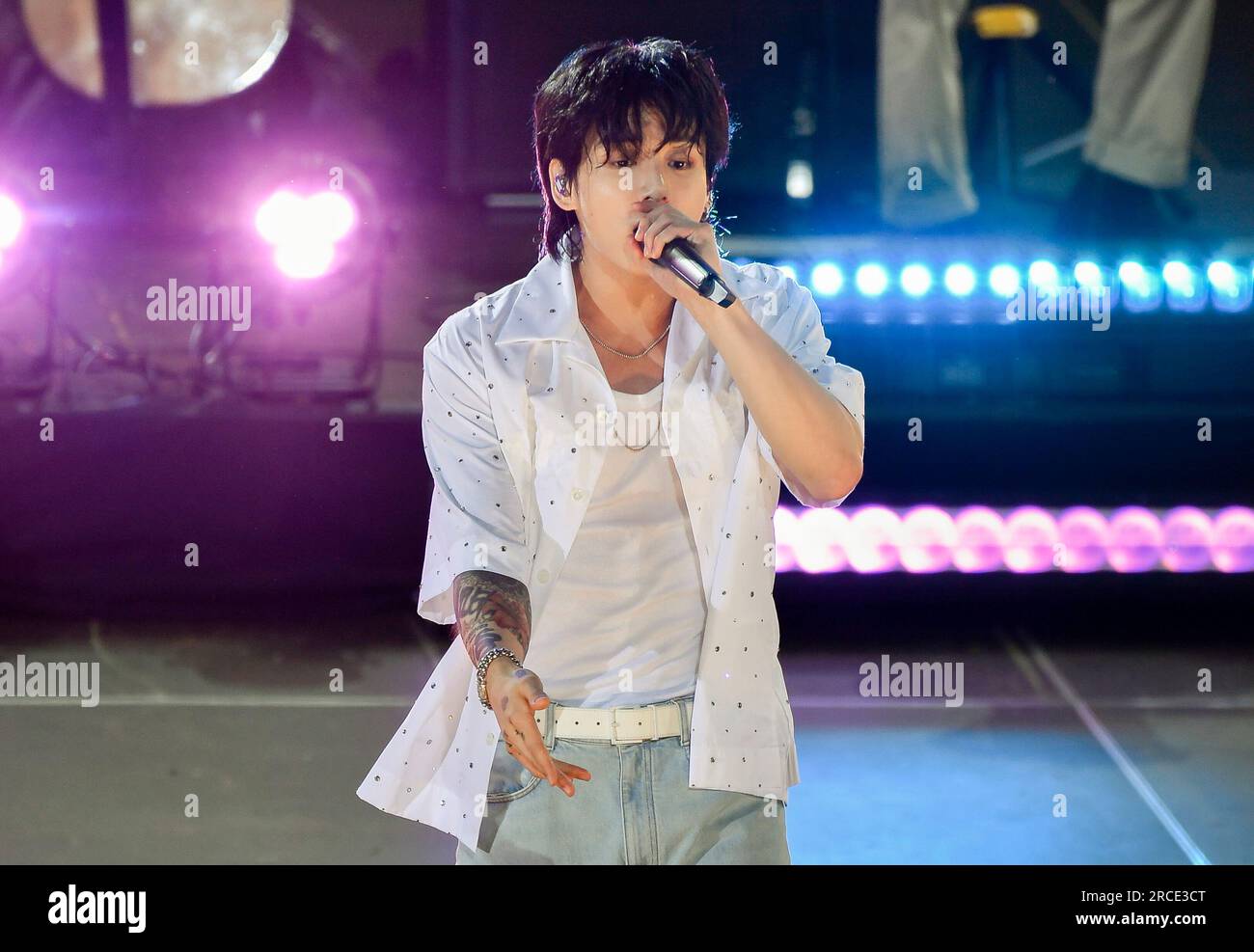 South Korean singer Jung Kook from the K-pop band BTS performs solo on ...