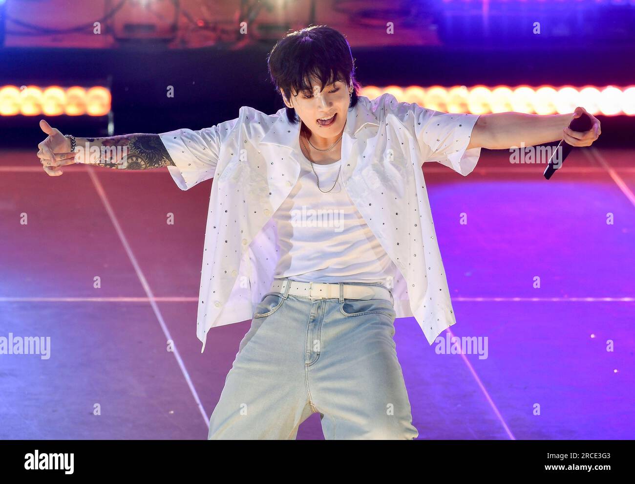 South Korean singer Jung Kook from the K-pop band BTS performs solo on ...