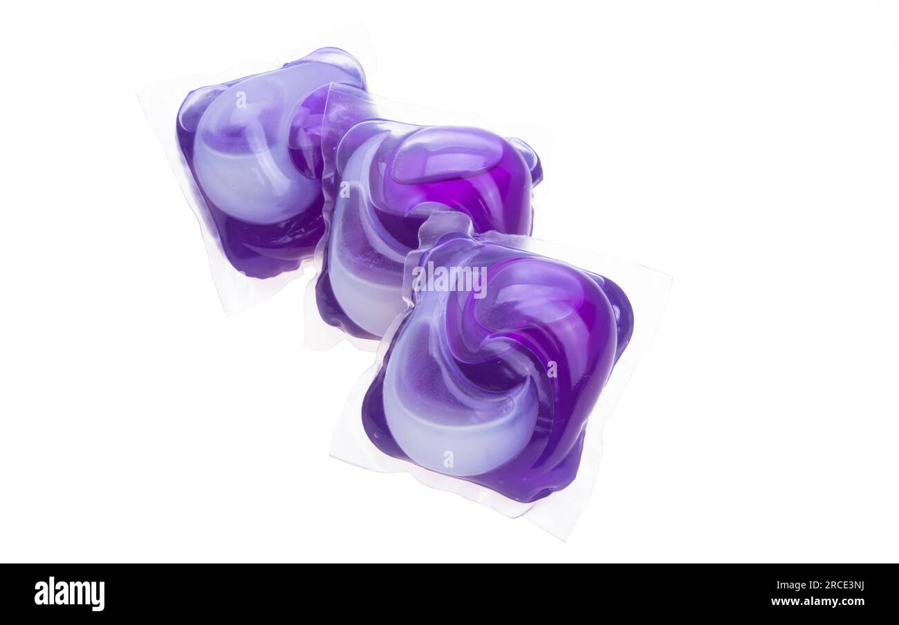 washing capsules isolated on white background Stock Photo - Alamy