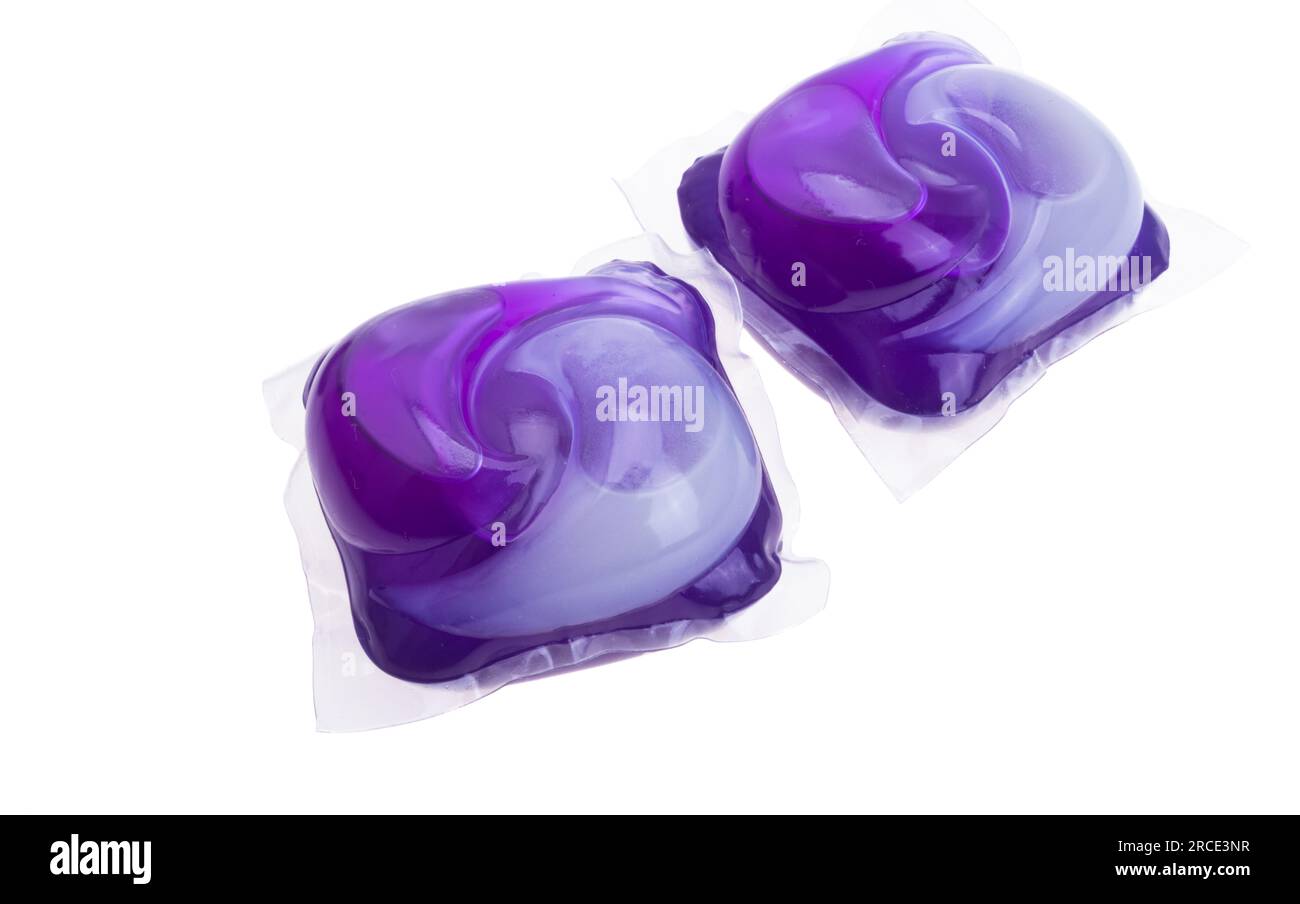 washing capsules isolated on white background Stock Photo - Alamy
