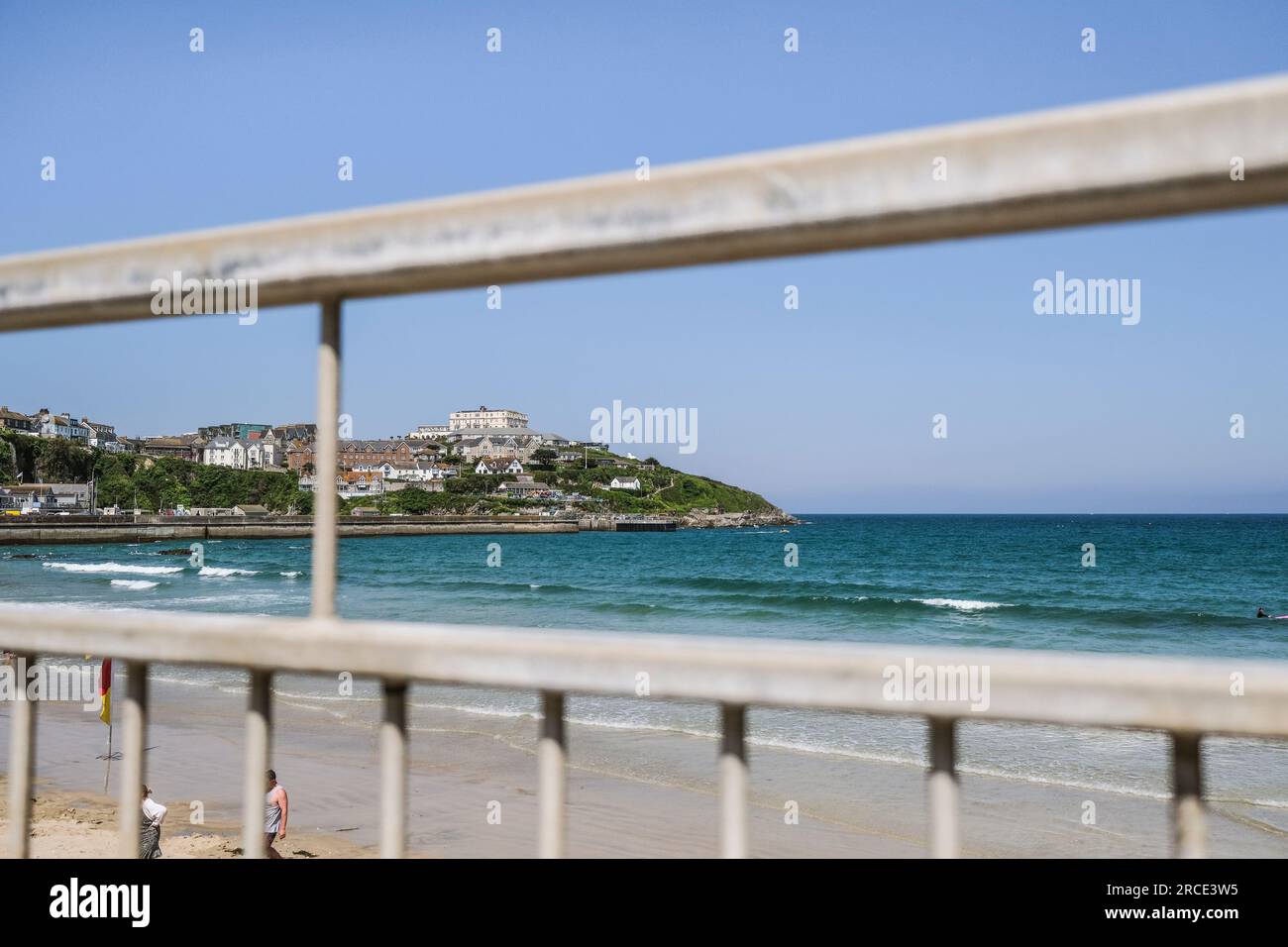 The Atlantic Hotel on a prominent position on the coast of Newquay in ...