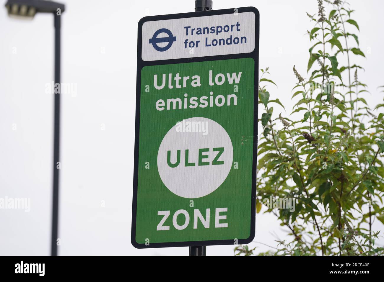 An information sign for the Ultra Low Emission Zone (Ulez) in London ...
