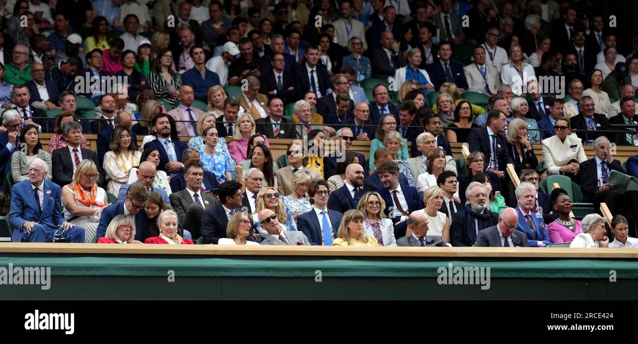A general view of the royal box, during Gentlemen's Singles semi-final ...