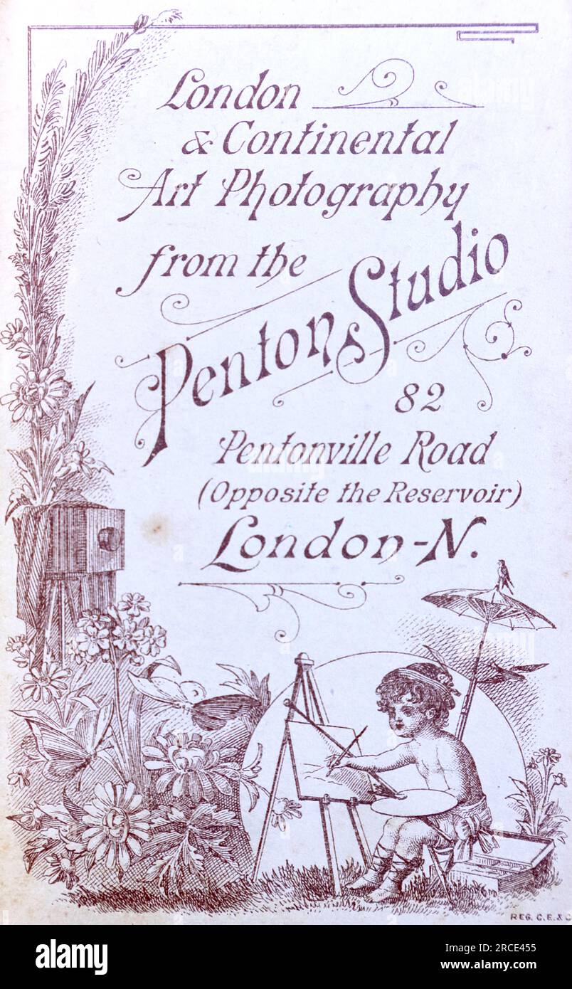 Decorative advertisement on the back of a photograph by Penton Studio ...