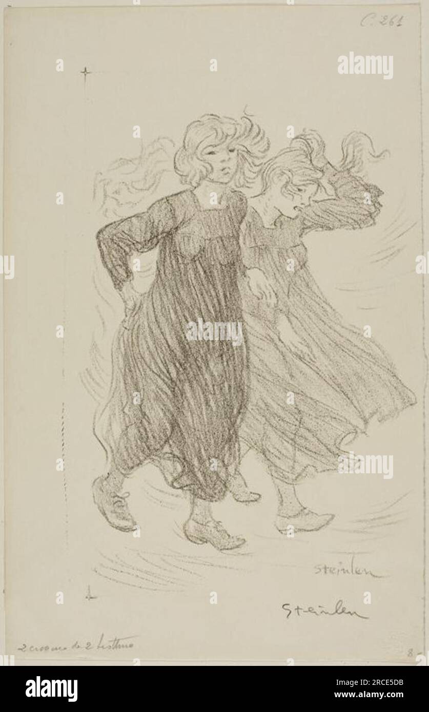Le Coup de Vent 1905 by Theophile Steinlen Stock Photo - Alamy