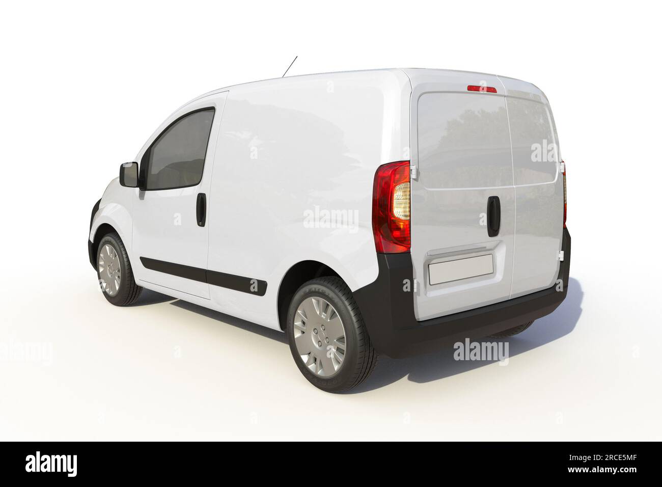 White van on a white background Stock Photo - Alamy