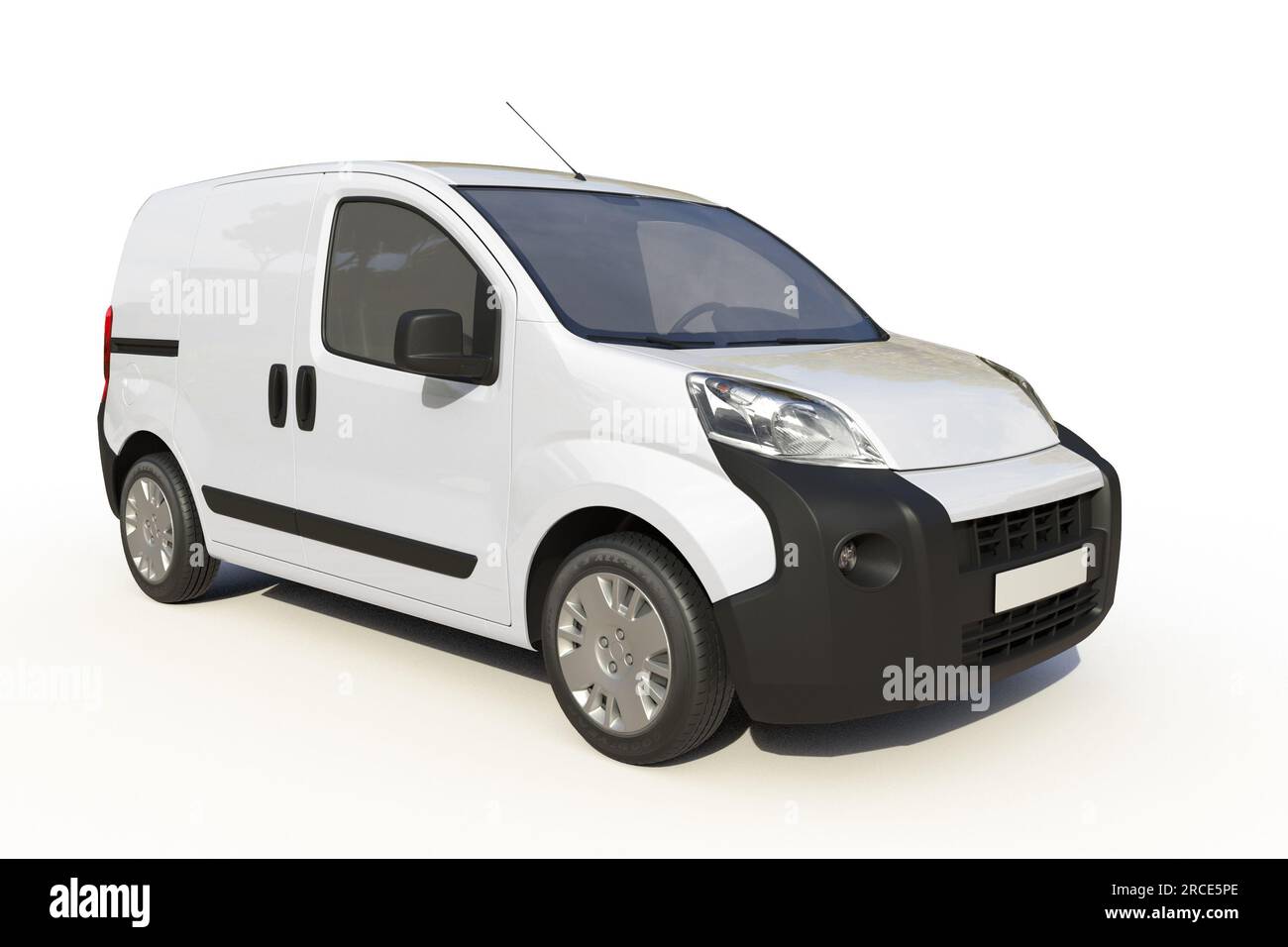 White van on a white background Stock Photo - Alamy