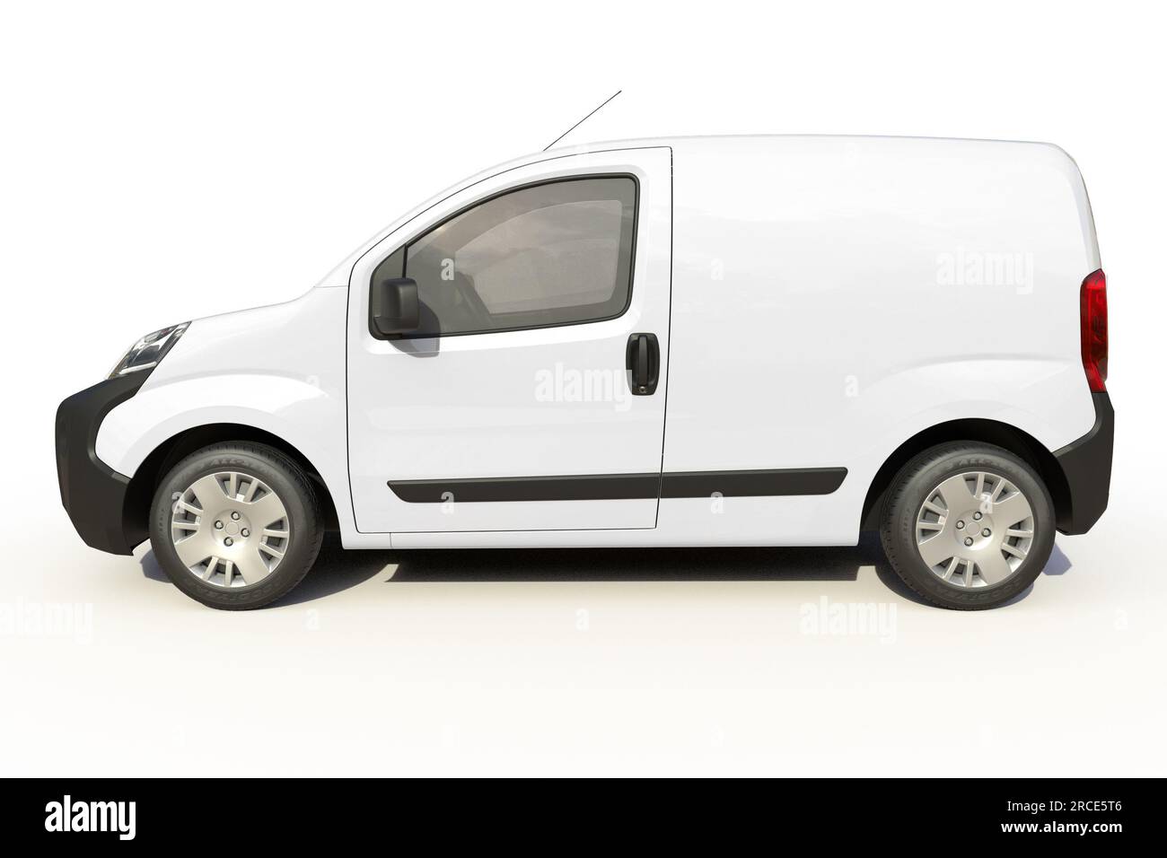 White van on a white background Stock Photo - Alamy