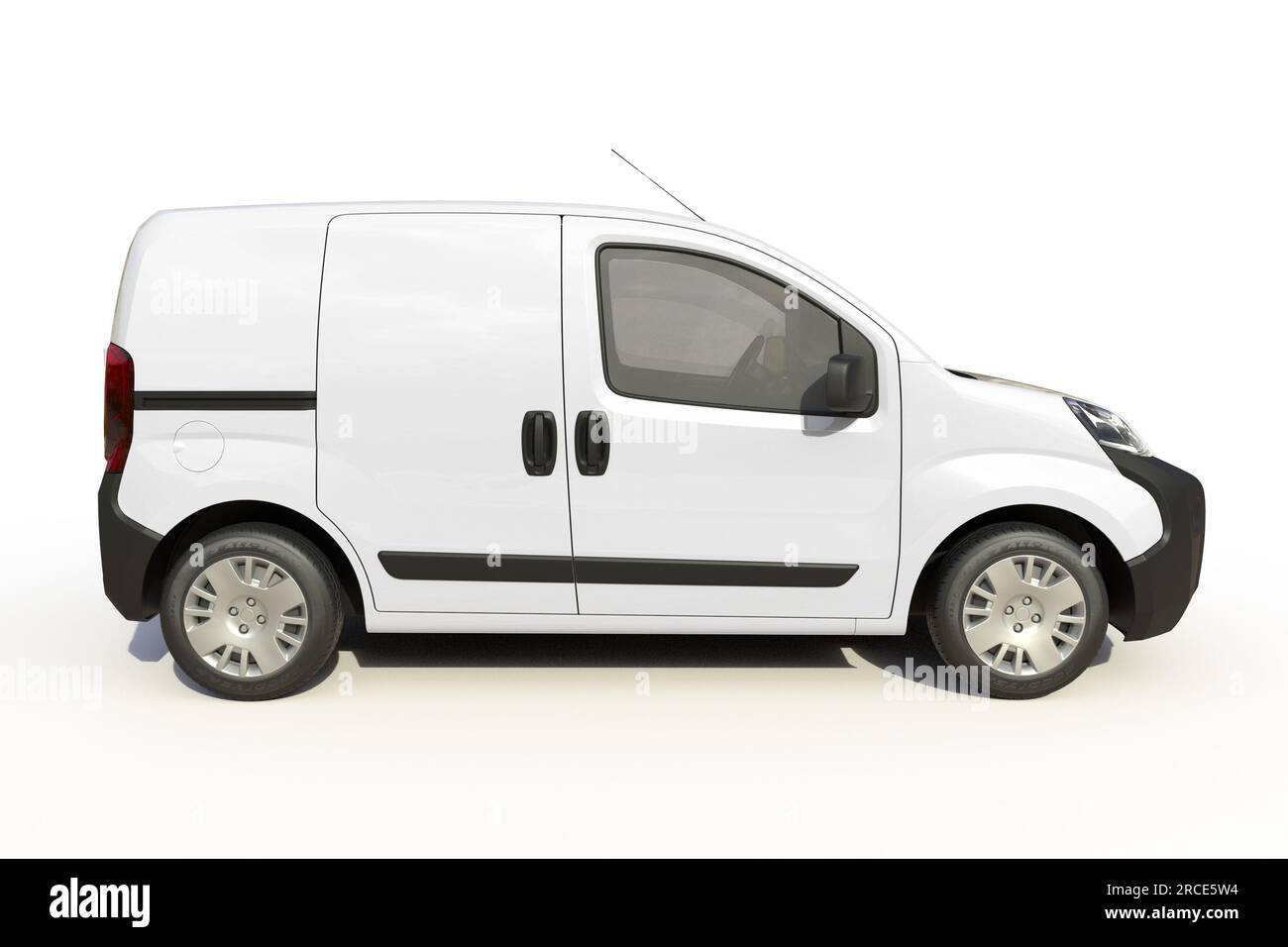 White van on a white background Stock Photo - Alamy
