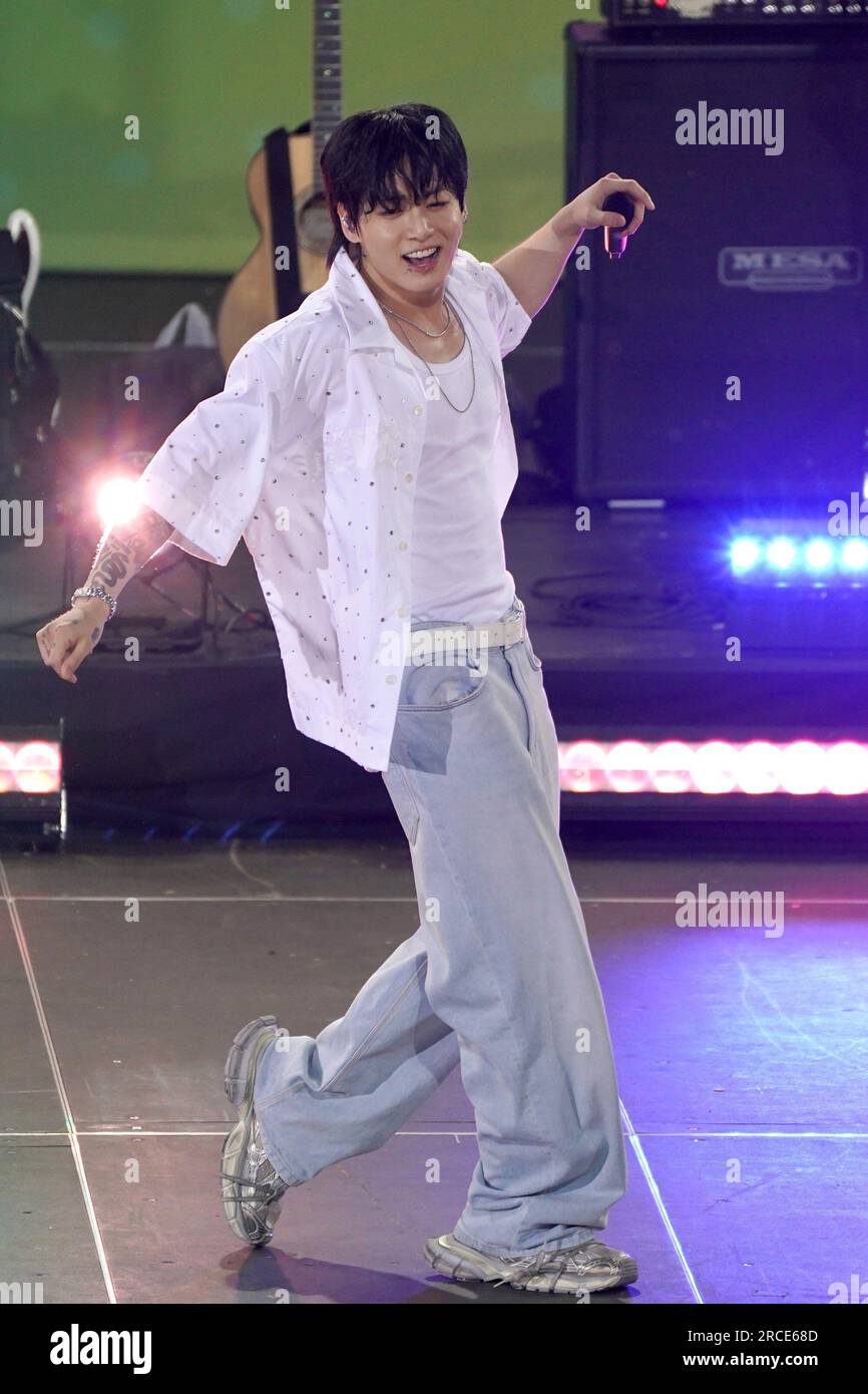 New York, NY, USA. 14th July, 2023. Jung Kook on stage for Good Morning ...