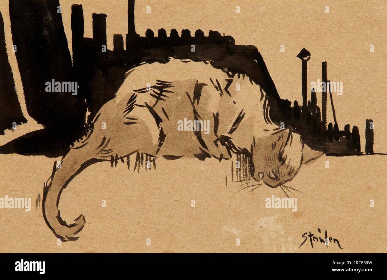 Le Chat Enerve by Theophile Steinlen Stock Photo - Alamy